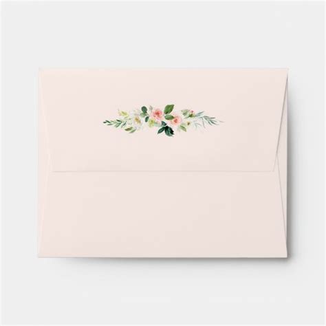 Blush Pink Bloom Pre Printed Address RSVP Envelope Zazzle Com