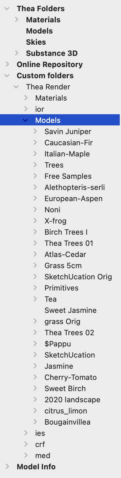 thea browser alphabetical order thea render community