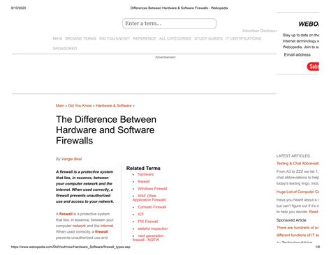 Differences Between Hardware And Software Firewalls Webopedia Ppt