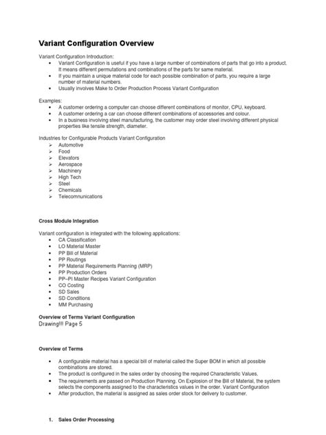 Variant Configuration Overview Pdf Pricing Data Type