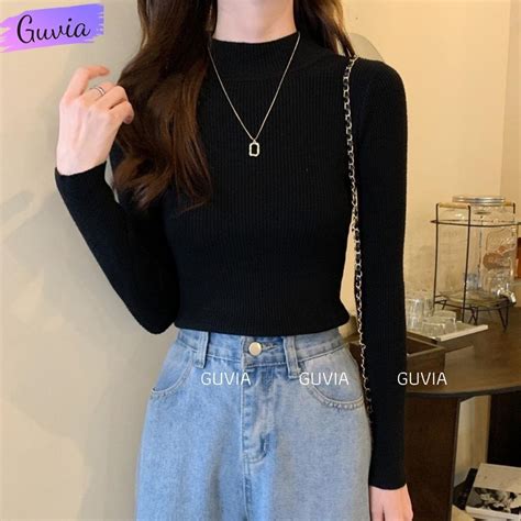 Áo Thun Nữ Dài Tay CỔ LỌ DÁng DÀi Chất Thun GÂn Áo Giữ Nhiệt Nữ Tay
