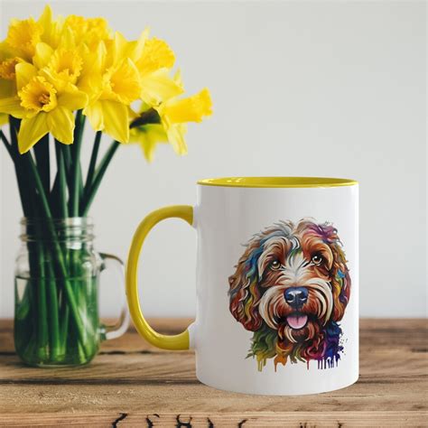 Cockapoo Mug Cavapoo Goldendoodle Labradoodle Dog Portrait Cup T Two
