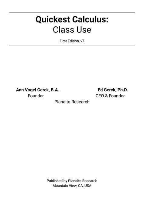 Pdf Quickest Calculus Self Study And Class Use First Edition V7