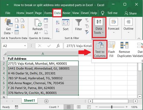 How To Break Or Split Address Into Separated Parts In Excel