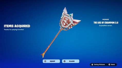 Fortnite Fncs Pickaxe Axe Of Champions Explained And How To Get It
