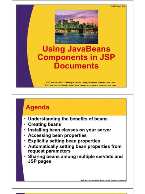using javabeans components in jsp documents agenda pdf java server