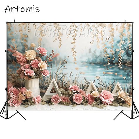 Spring Photography Cake Smash Backdrop Floral Tent Country Vines