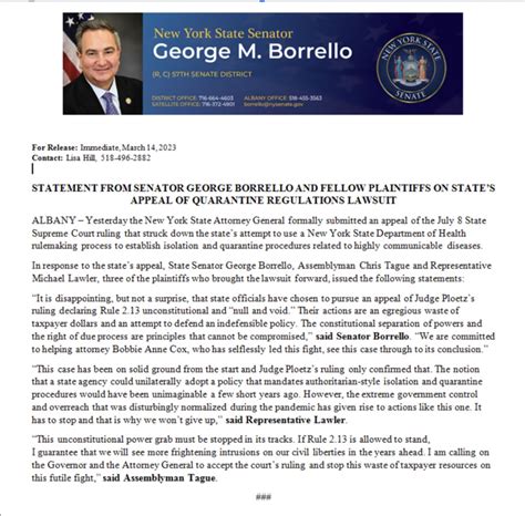 BREAKING NEWS Governor Hochul Files Appeal In Our Historic Lawsuit