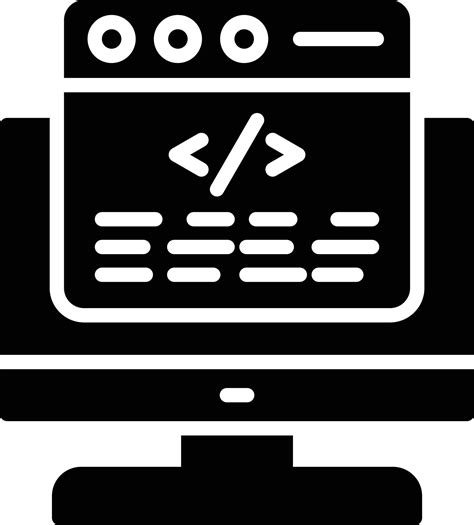 Coding Glyph Icon Vector Art At Vecteezy