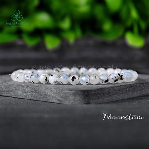 Rainbow Moonstone Bracelet Natural Moonstone Crystal Bracelet