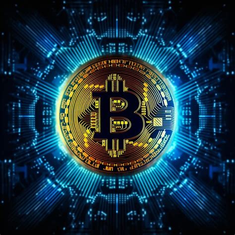 Premium Ai Image Abstract Technology Hud Bitcoin Symbol Golden