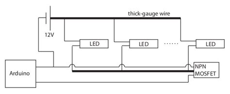 Power Wiring Led Strips In Parallel Ground Arduino Stack Exchange