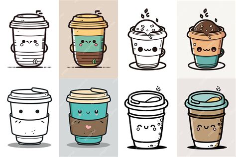 Premium Vector Coffee Cup Logo Design Bundle Cute Coffee Cup