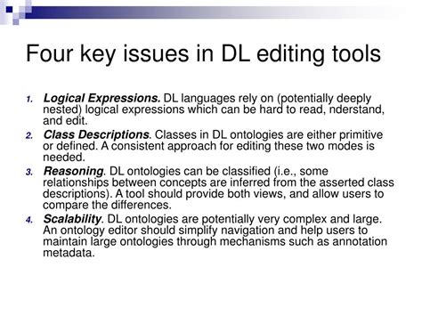 Ppt Editing Description Logic Ontologies With The Protege Owl Plugin