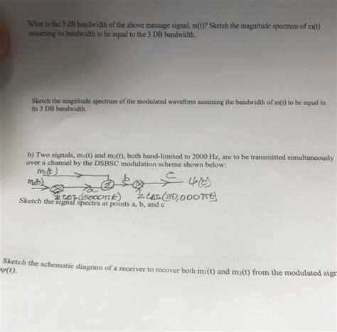 solved what is the 3 db bandwidth of the above message