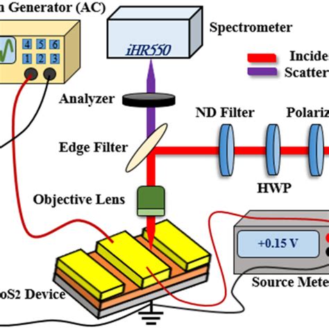 Experimental Scheme Of Raman Spectroscopy And Mos2 Devices Hwp