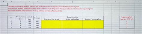 Please Complete Excel Question And Show Formulas In