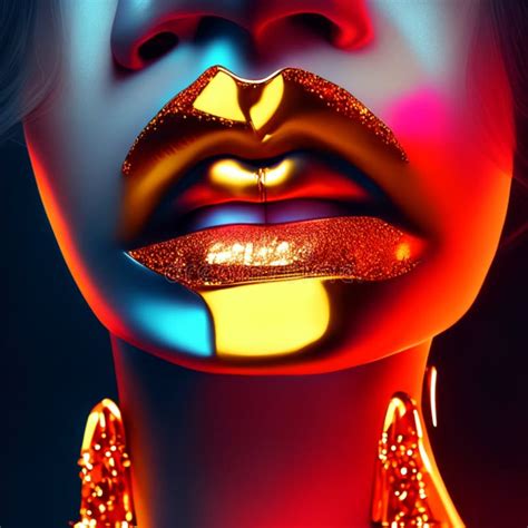 Lips In Neon Light 3d Rendering Computer Digital Drawing Stock