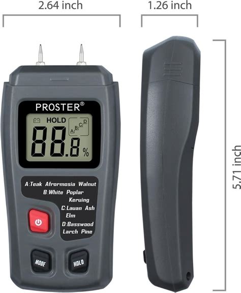 Proster Digital Wood Moisture Meter Handheld Moisture Tester With 2