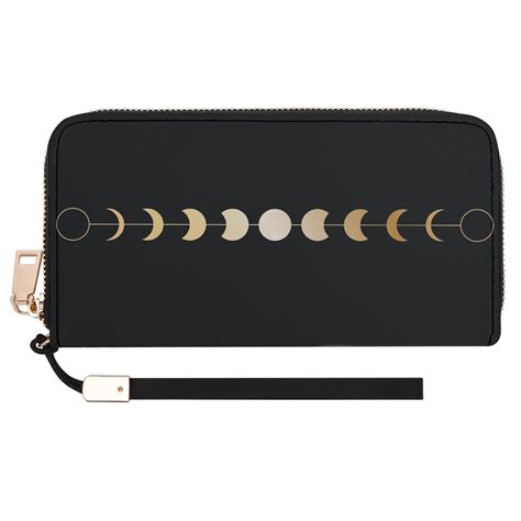 Moon Phase Wallet Black And Gold Gothic Wallet Casual Clutch Wallet Etsy