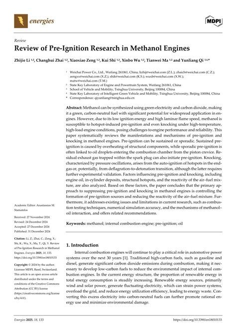 Pdf Review Of Pre Ignition Research In Methanol Engines