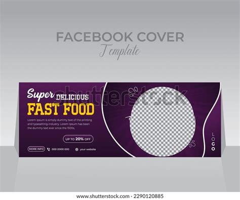 Food Facebook Cover Template Design Stock Vector Royalty Free