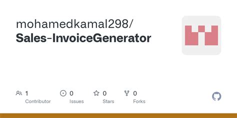 github mohamedkamal298 sales invoicegenerator