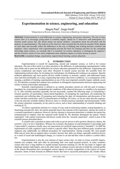 experimentation in science engineering and education pdf