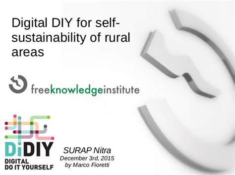 Digital Diy For Self Sustainability Of Rural Areas Digital Diy