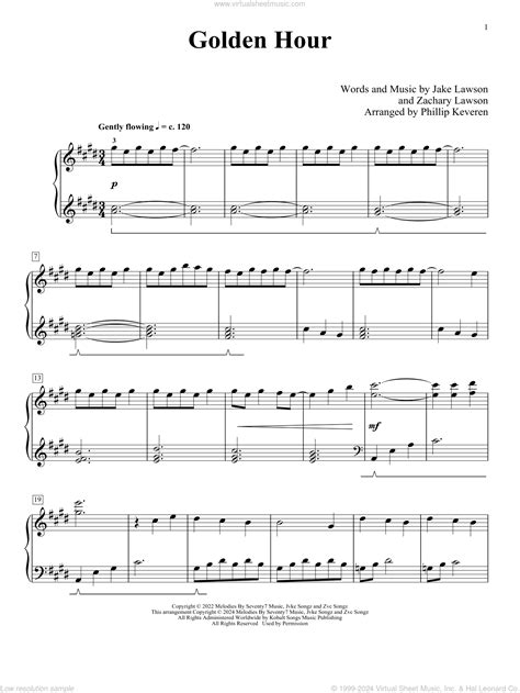 Golden Hour Arr Phillip Keveren Sheet Music Intermediate For Piano