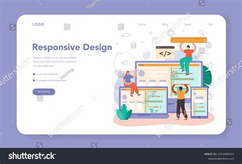 Front End Developer Web Banner Landing Stock Vector Royalty Free