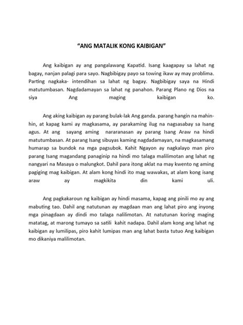 Ang Matalik Kong Kaibigan Pdf