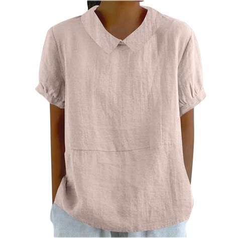 Genai Solid Womens Tops Shirts For Women Dressy Casual Sexy Pink Blouse