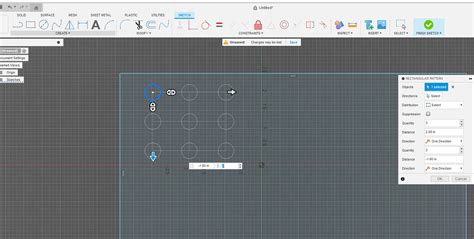 Creating A Series Of Holes In A Body And Getting Error Nothing To Cut