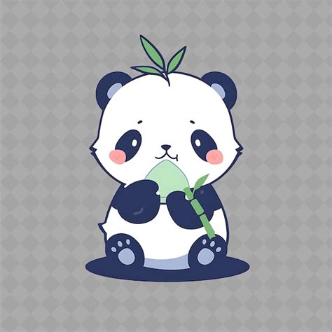 Premium PSD A Panda Bear With A Flower In His Mouth Sits On A White