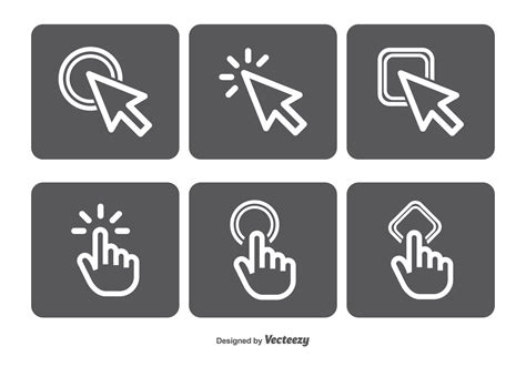 Mouse Click Vector Icon Set Vector Art At Vecteezy