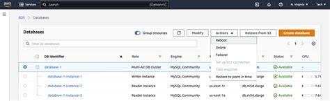 Unable To Reboot Rds Multi Az Mysql Cluster Aws Repost