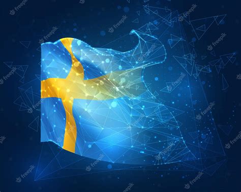 Premium Vector Sweden Vector Flag Virtual Abstract 3d Object From