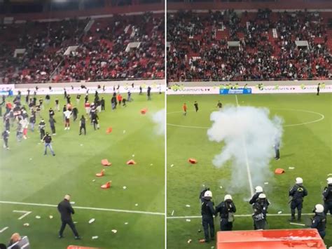 Sport1 VIDEO Haos u Grčkoj Navijači upali na teren nakon poraza