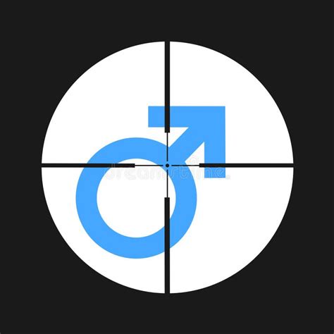 Misandry Gunsight Targetting On Male Sex Symbol As Metaphor Of Man