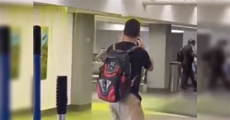 Disgusting Neon Slime Water Spotted Spilling All Over In Miami Airport
