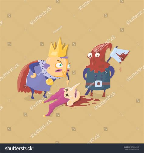 King Executioner Dead Jester Funny Cartoon Stock Vector Royalty Free