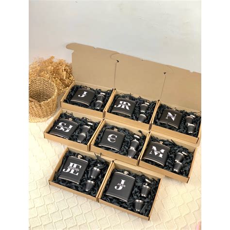 Personalized Hip Flask W 2 Shotglass Andfunnel T Set Souvenir Ninongs Groomsmen Entourage