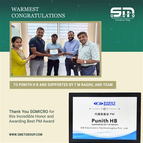 Sm Electronic Technologies Pvt Ltd On Linkedin Congratulations