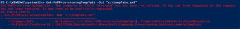 Get Pnpprovisioningtemplate Returns The Property Or Field Stringid
