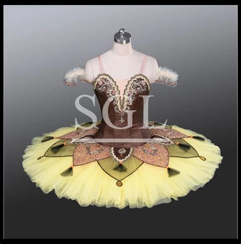 2016 New Adultwomen Yellow Color Professional Ballet Tutus Coffee