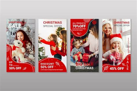 Venta De Navidad Instagram Story Collection Vector Gratis