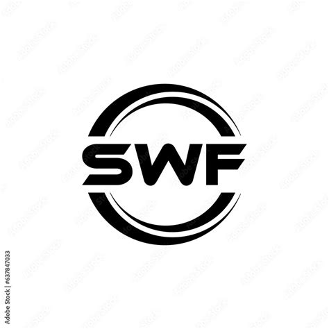 Swf Letter Logo Design With White Background In Illustrator Vector