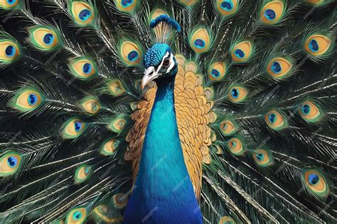 Premium Photo Super Cute Peacock In The Style Of Pixar Cartoon Generative Ai