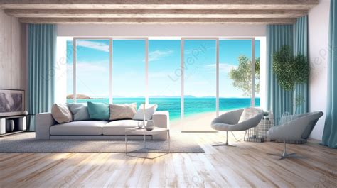 숨막히는 바다 전망을 갖춘 현대적인 객실의 멋진 3d 렌더링 인테리어 디자인 바다 전망 배경 현대적 배경 테리 배경 이미지 Hd 바다 전망 현대적 테리 배경 사진